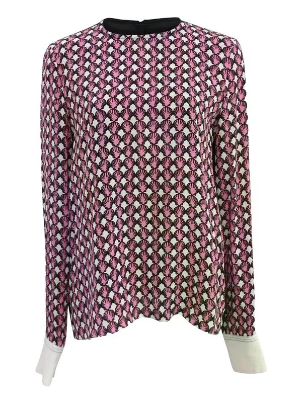 Marni Shell-print Long-sleeve Blouse - Pink