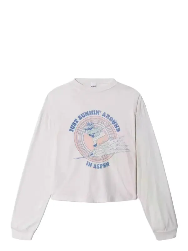 RE/DONE Boxy Graphic Long-sleeve Top - White