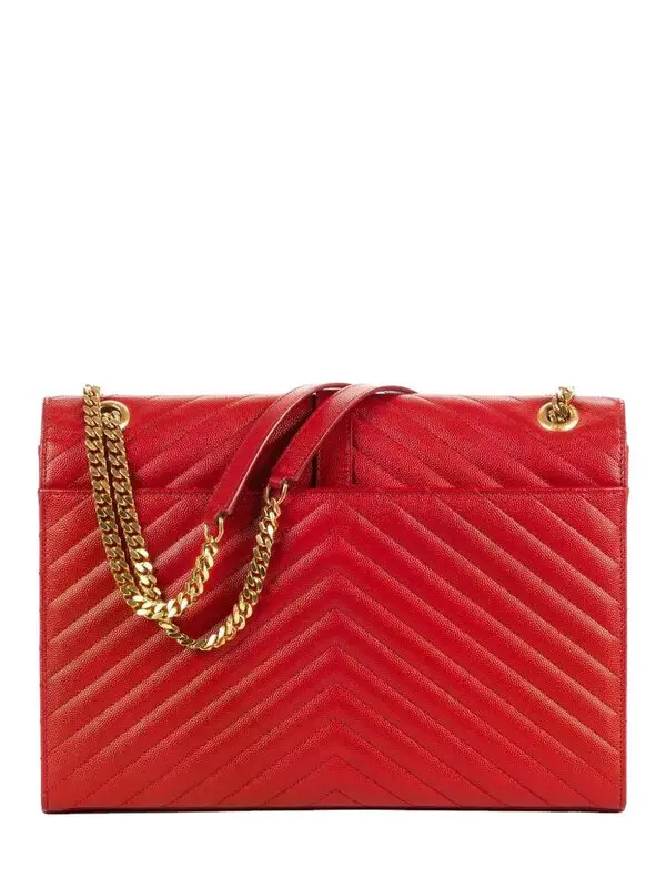 Saint Laurent Chevron-pattern Shoulder Bag - Red