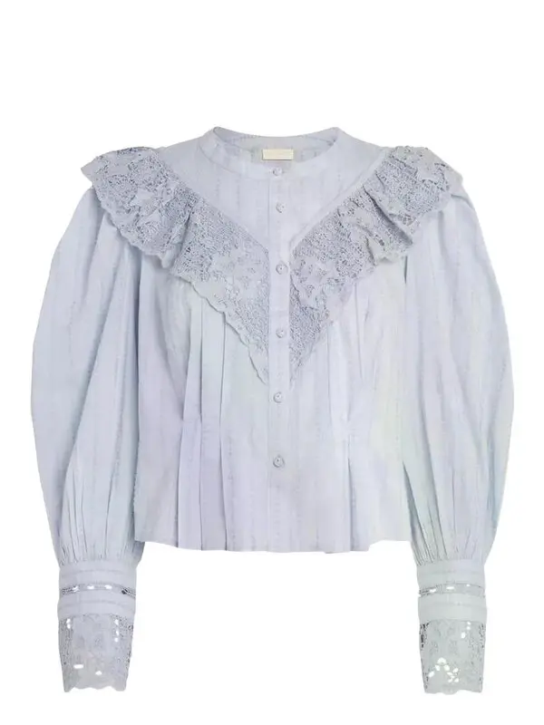 Ulla Johnson Cybil Long-sleeve Blouse - Blue
