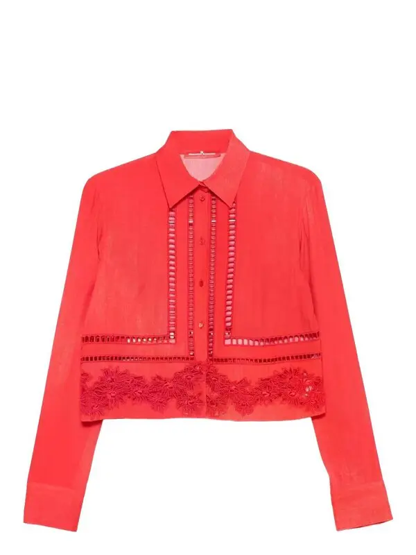 Ermanno Scervino Lace-insert Shirt - Red