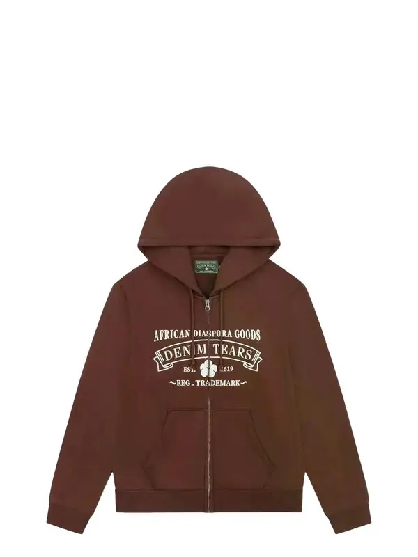 DENIM TEARS Zipped Hoodie - Brown