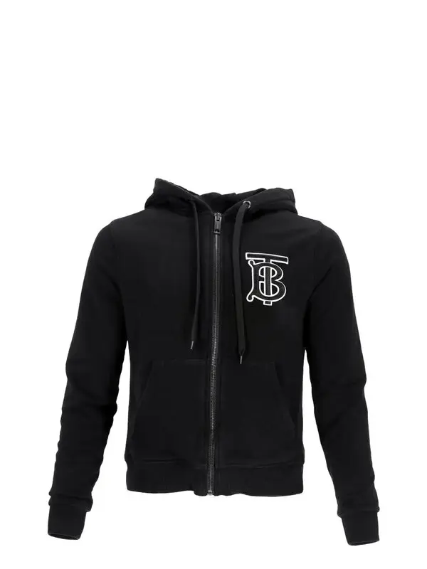 Burberry Aubree Logo-detail Zipped Hoodie - Black