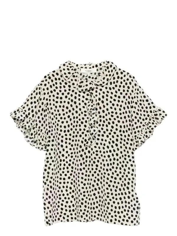 Chloé Ruffled-neck Blouse - White