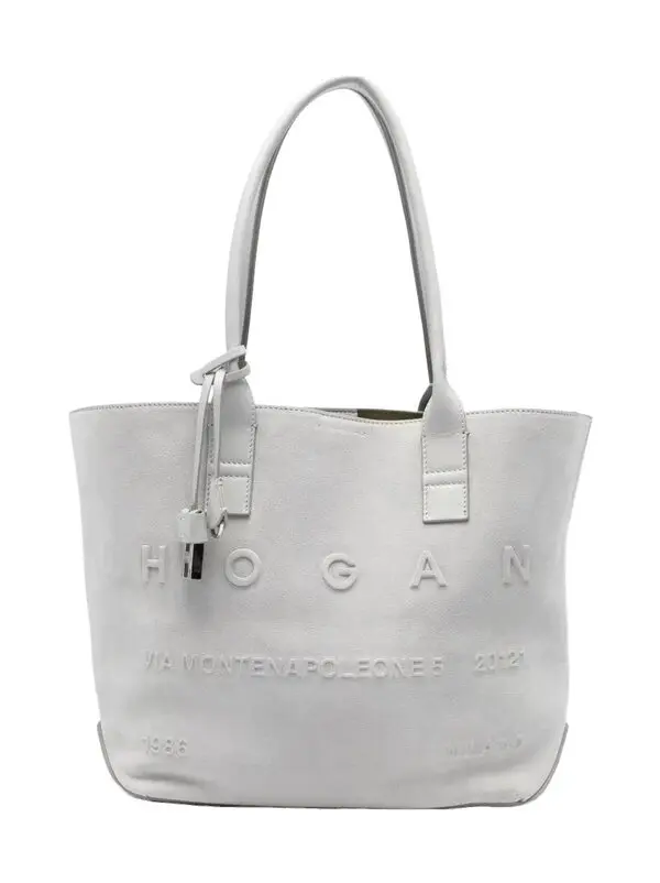 Hogan Address Embossed Tote Bag - Grey