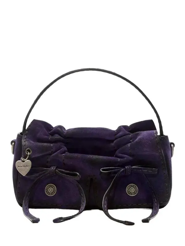 Acne Studios Gathered Heart Charm Shoulder Bag - Purple