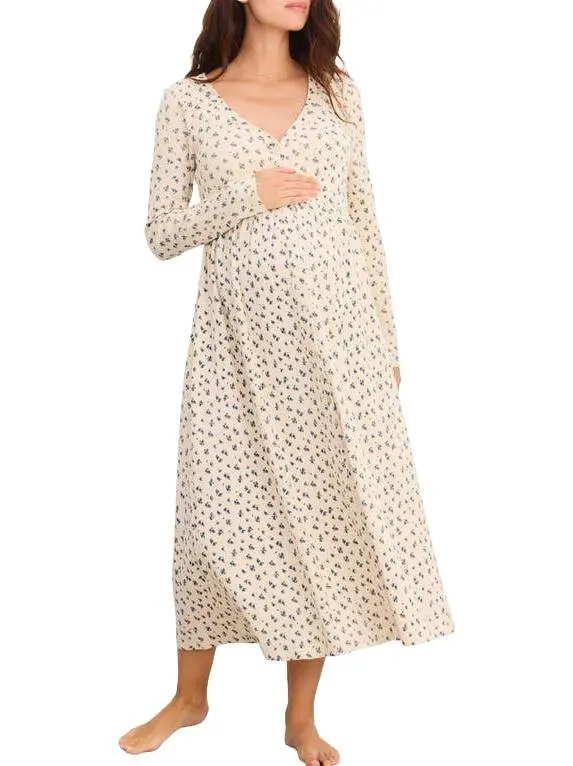 Hatch Printed Waffle Nursing Dress - Forget Me Not Floral