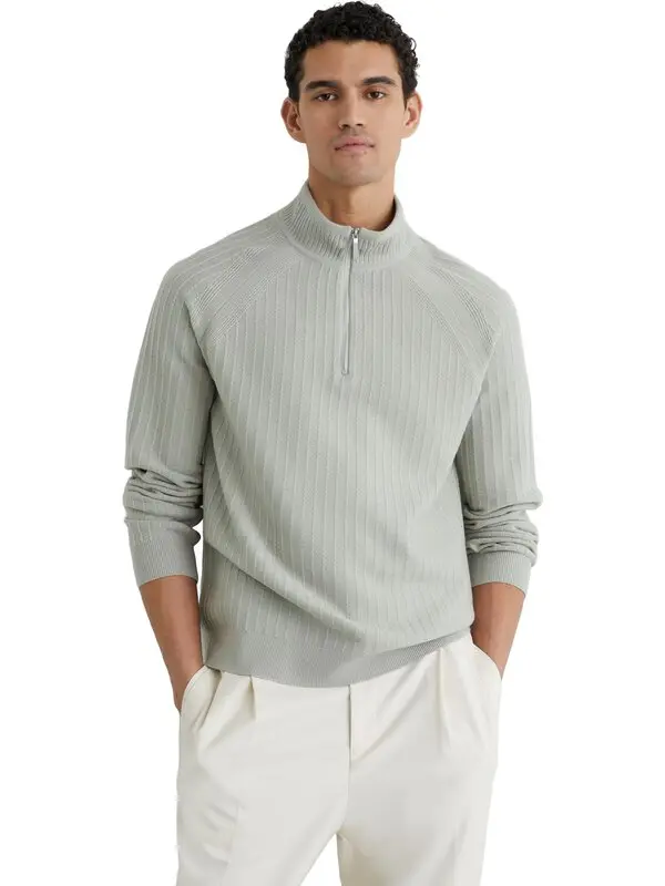 REISS Aldershot Jumper - Sage Green