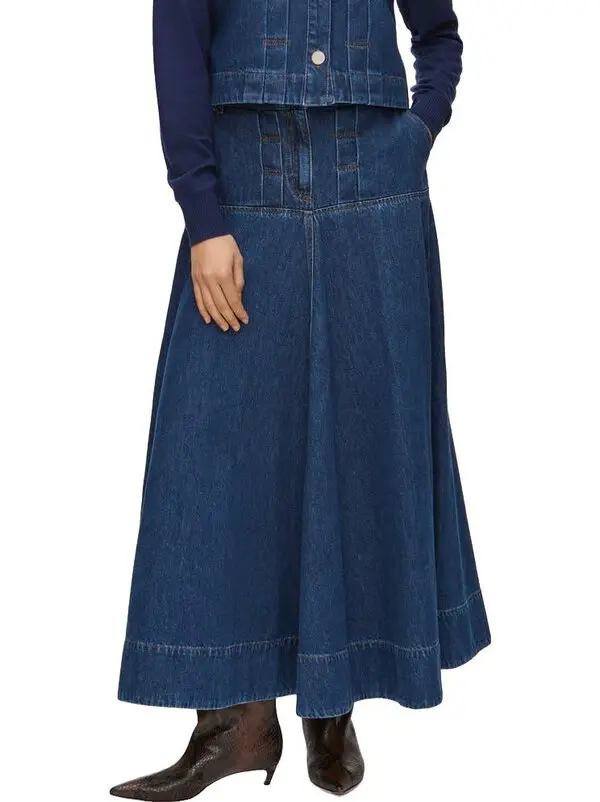 ALIGNE Liza Denim Maxi Skirt - Ocean Blue