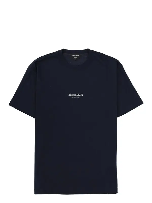 Giorgio Armani T-shirt With Logo - Blue