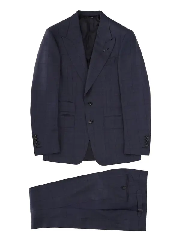 TOM FORD Grand Overcheck Shelton" Suit - Blue