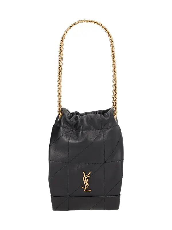 Saint Laurent Cassandre Logo Bag - Black