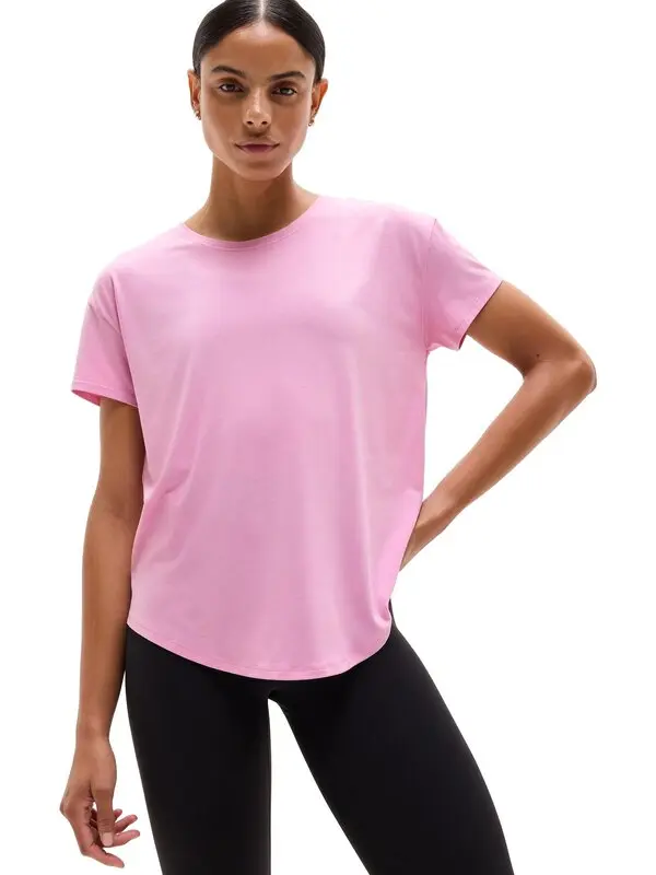Athleta Relaxed Fit T-shirt - Quartz Pink