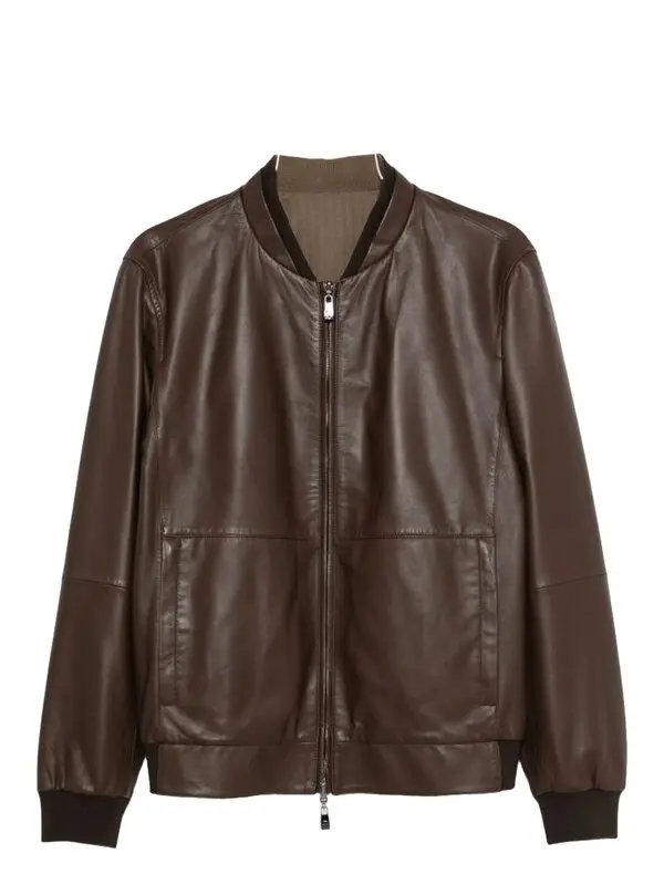Corneliani Leather Jacket - Brown