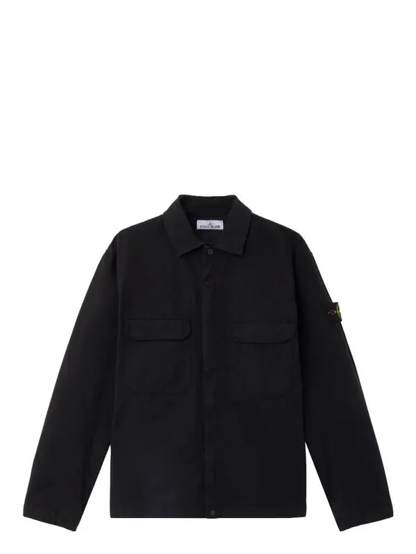 Stone Island Overshirt Jacket In Organic Cotton - Black
