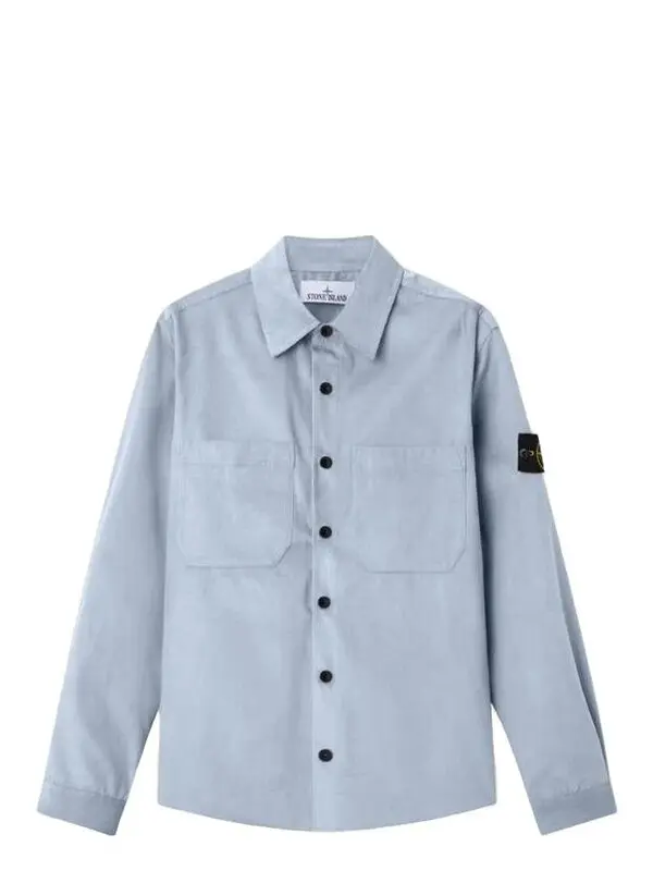 Stone Island Overshirt Jacket With Pockets - Blue