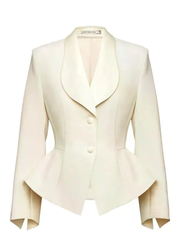 POST MERIDIEM Peplum Jacket - Neutrals