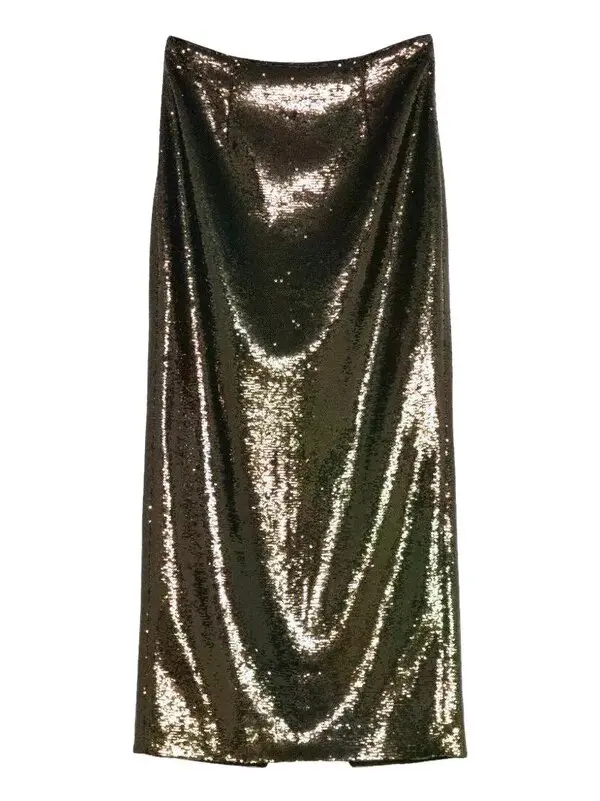Roland Mouret Sequinned Midi Skirt - Brown