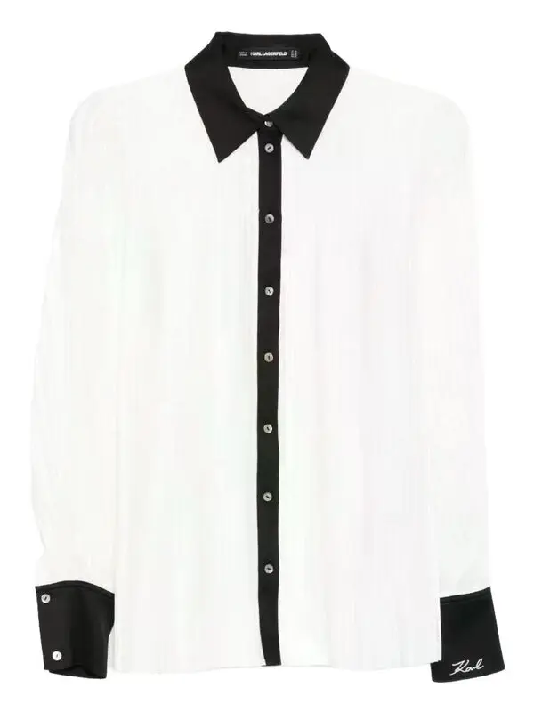 Karl Lagerfeld Pleated Shirt - White