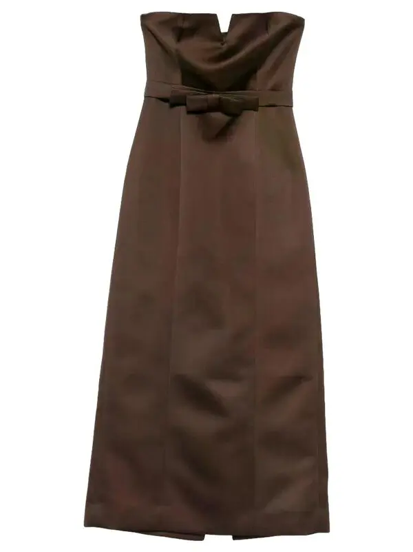 P.a.r.o.s.h Strapless Maxi Dress With Bow Detail - Brown