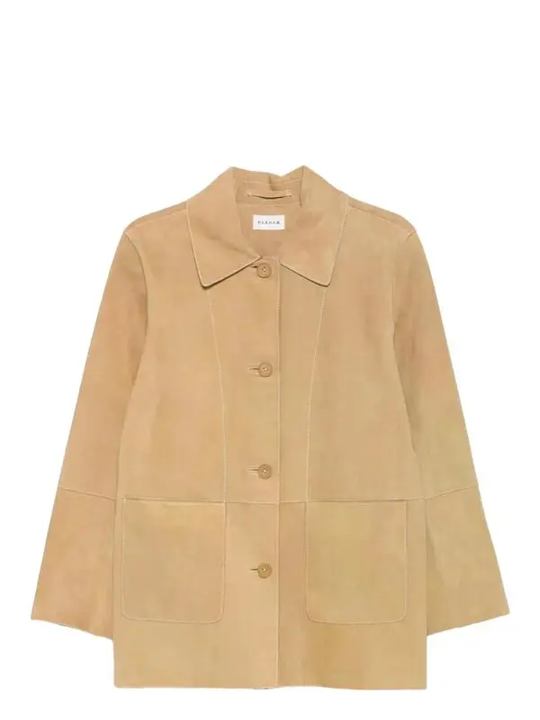 P.a.r.o.s.h Minuetto Panelled Suede Coat - Neutrals