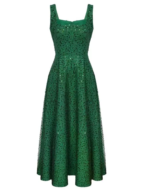 POST MERIDIEM Sequin-embellished Maxi Dress - Green