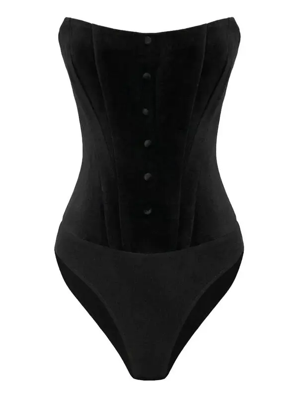 POST MERIDIEM Velvet Corset - Black