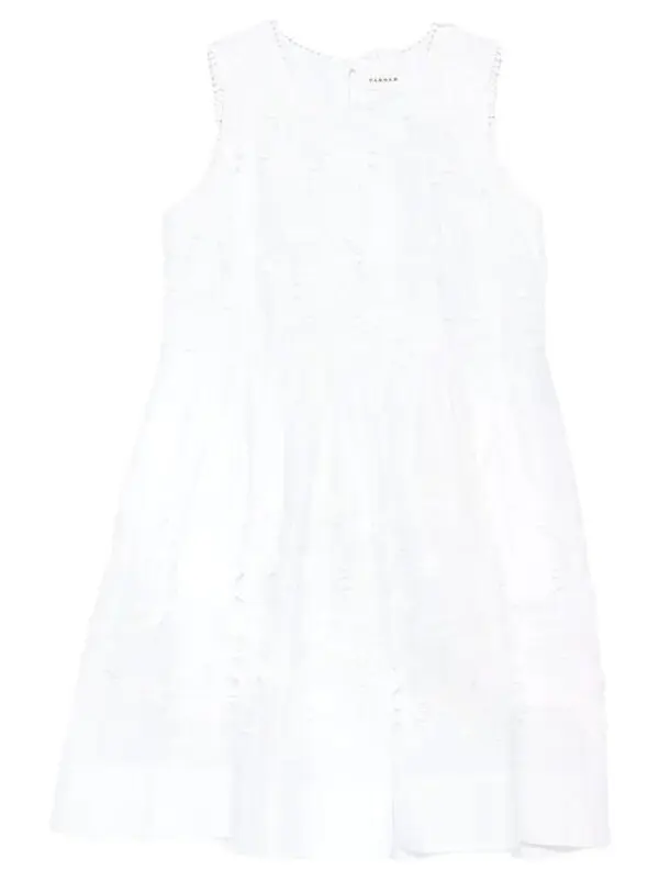 P.a.r.o.s.h Embroidered Sleeveless Dress - White