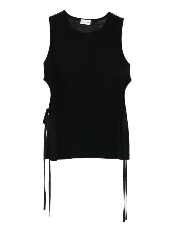 P.a.r.o.s.h Side-tie Sleeveless Top - Black