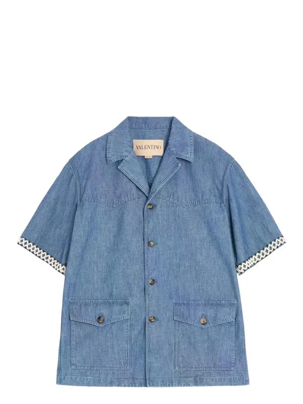 Valentino Garavani Denim Bowling Shirt - Blue