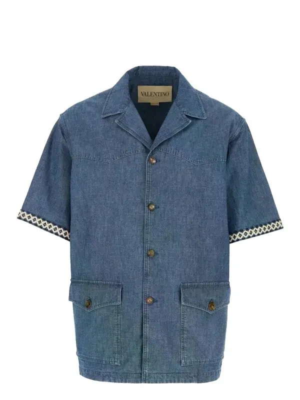 Valentino Garavani Denim Bowling Shirt - Blue