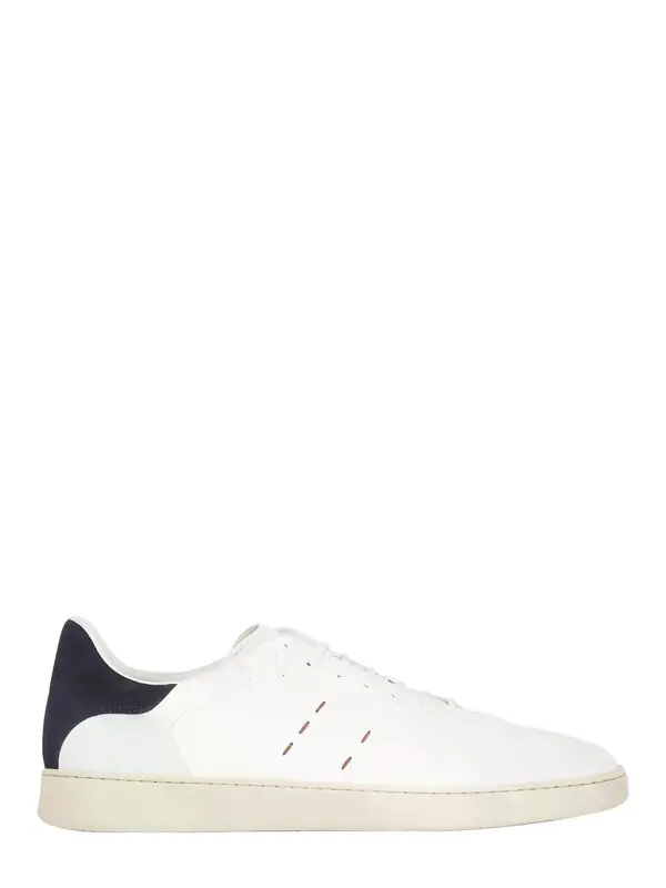 Kiton Suede Panelled Trainers - White