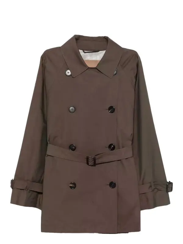 Max Mara Buttoned Belted Coat - Brown