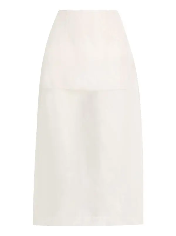 FRAME Silk-organza Midi Skirt - Ecru