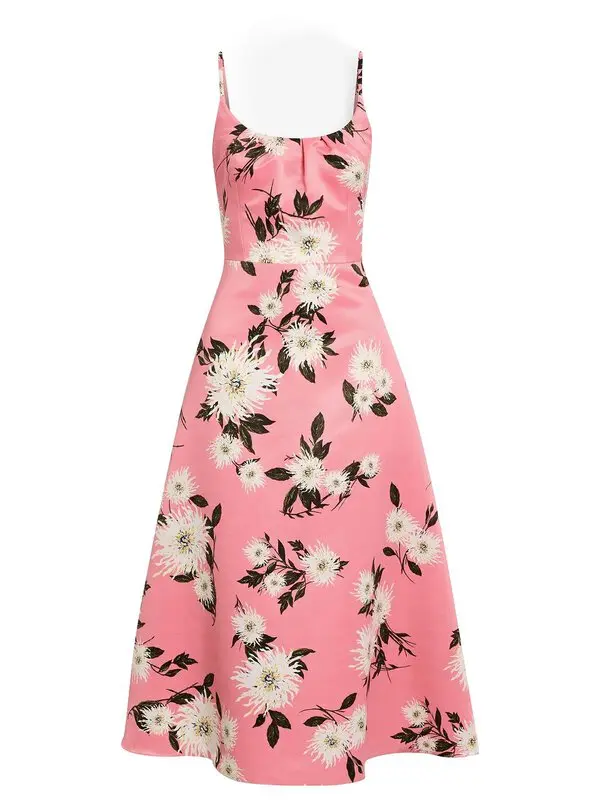 EMILIA WICKSTEAD Wenna Floral-print Faille Midi Dress - Pink