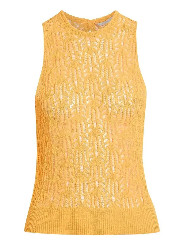 Stella McCartney Crocheted Cotton-blend Top - Saffron