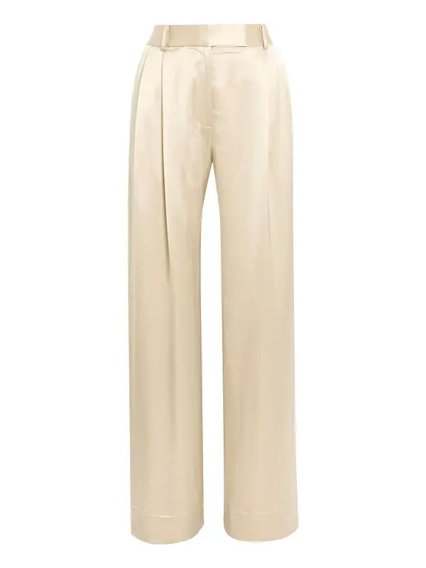 ESSE STUDIOS Finessa Shantung Wide-leg Pants - Beige