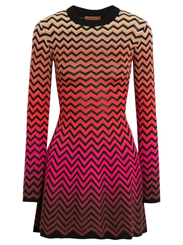 Missoni Crochet-knit Cotton-blend Mini Dress - Fuchsia