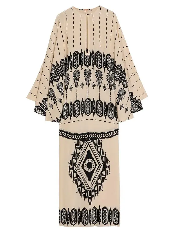 Johanna Ortiz Mimbreño Printed Maxi Dress - Ecru