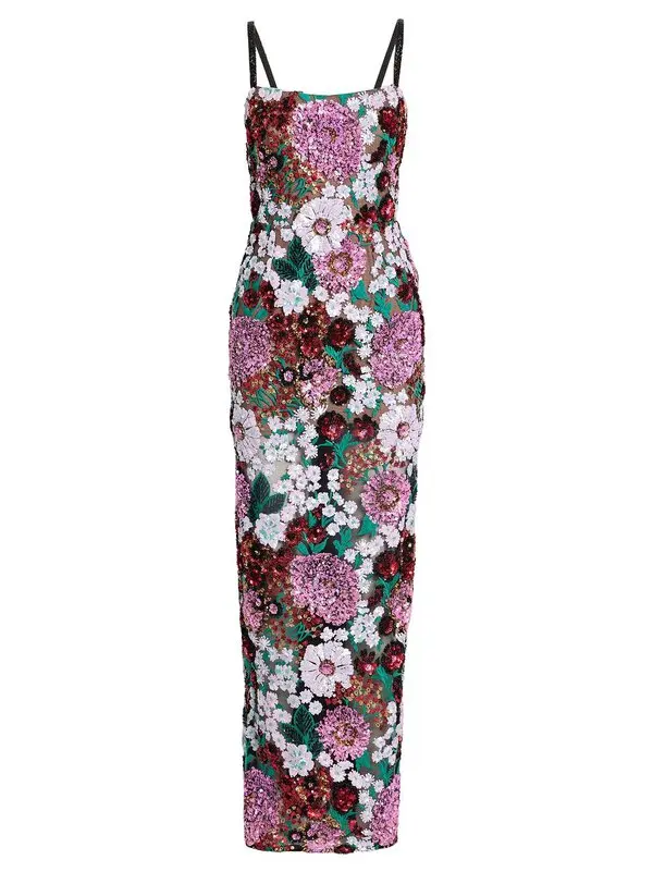 BRONX AND BRONCO Dahlia Sequin-embellished Gown - Lilac