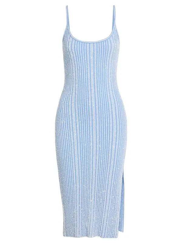 Missoni Sequin-embellished Ribbed-knit Dress - Light Blue