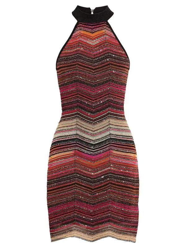 Missoni Metallic Crochet-knit Mini Dress - Fuchsia