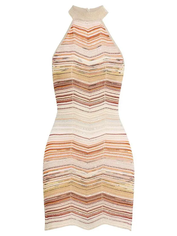 Missoni Metallic Crochet-knit Mini Dress - Orange