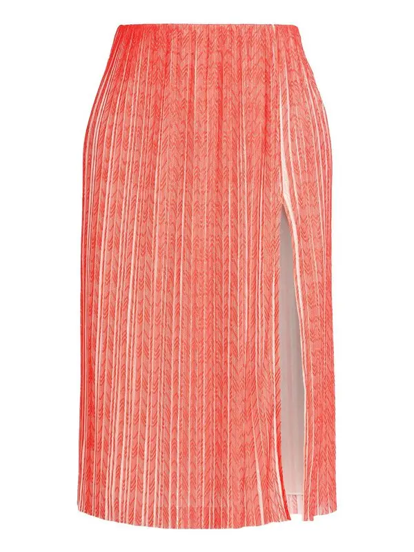 Missoni Pleated Crochet-knit Skirt - Orange