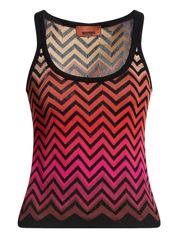Missoni Crochet-knit Cotton-blend Tank - Fuchsia