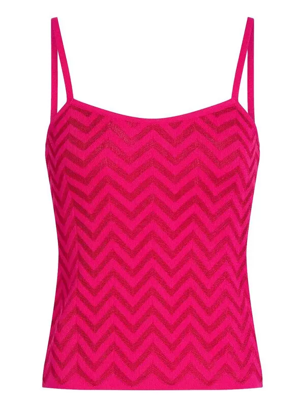 Missoni Crochet-knit Cotton-blend Top - Fuchsia
