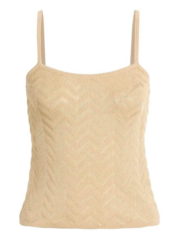 Missoni Crochet-knit Cotton-blend Top - Sand