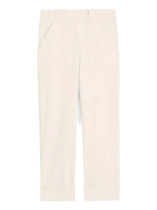 Max Mara Cotton-twill Straight-leg Pants - Ecru