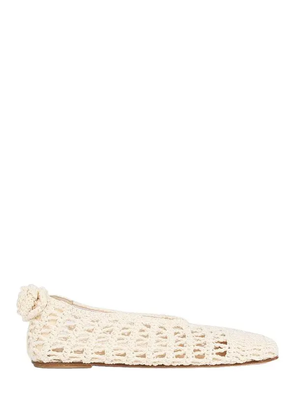 Magda Butrym Floral-appliquéd Crochet Ballet Flats - Cream