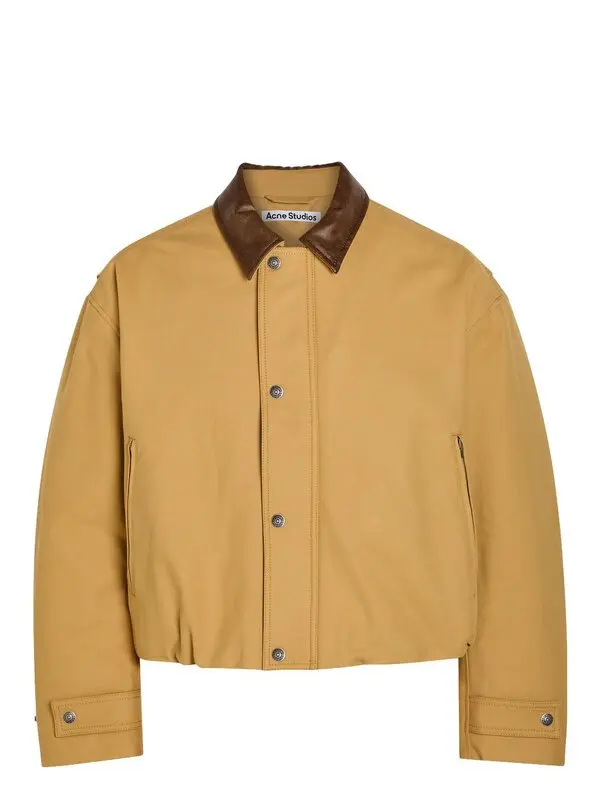 Acne Studios Padded Leather-trim Cotton Jacket - Sand